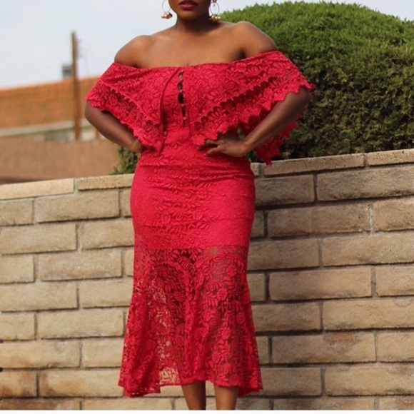 Dresses | Beautiful Red Lace Dress | Poshmark